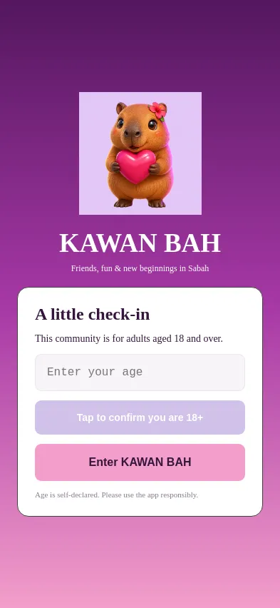 KAWAN BAH Social App