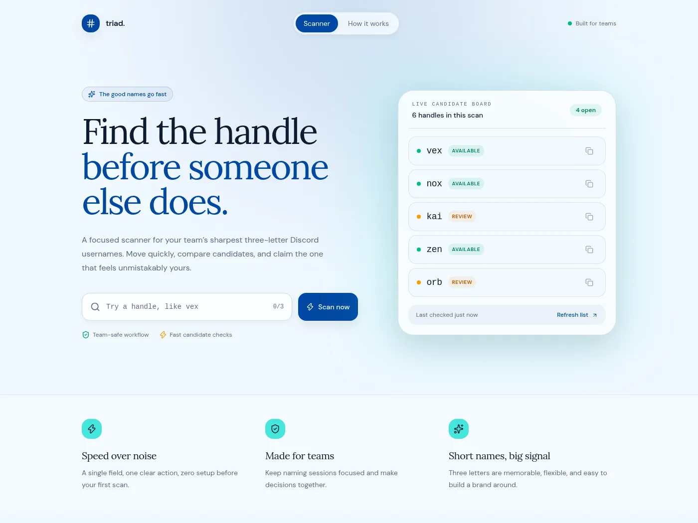Discord 3-Letter Scanner