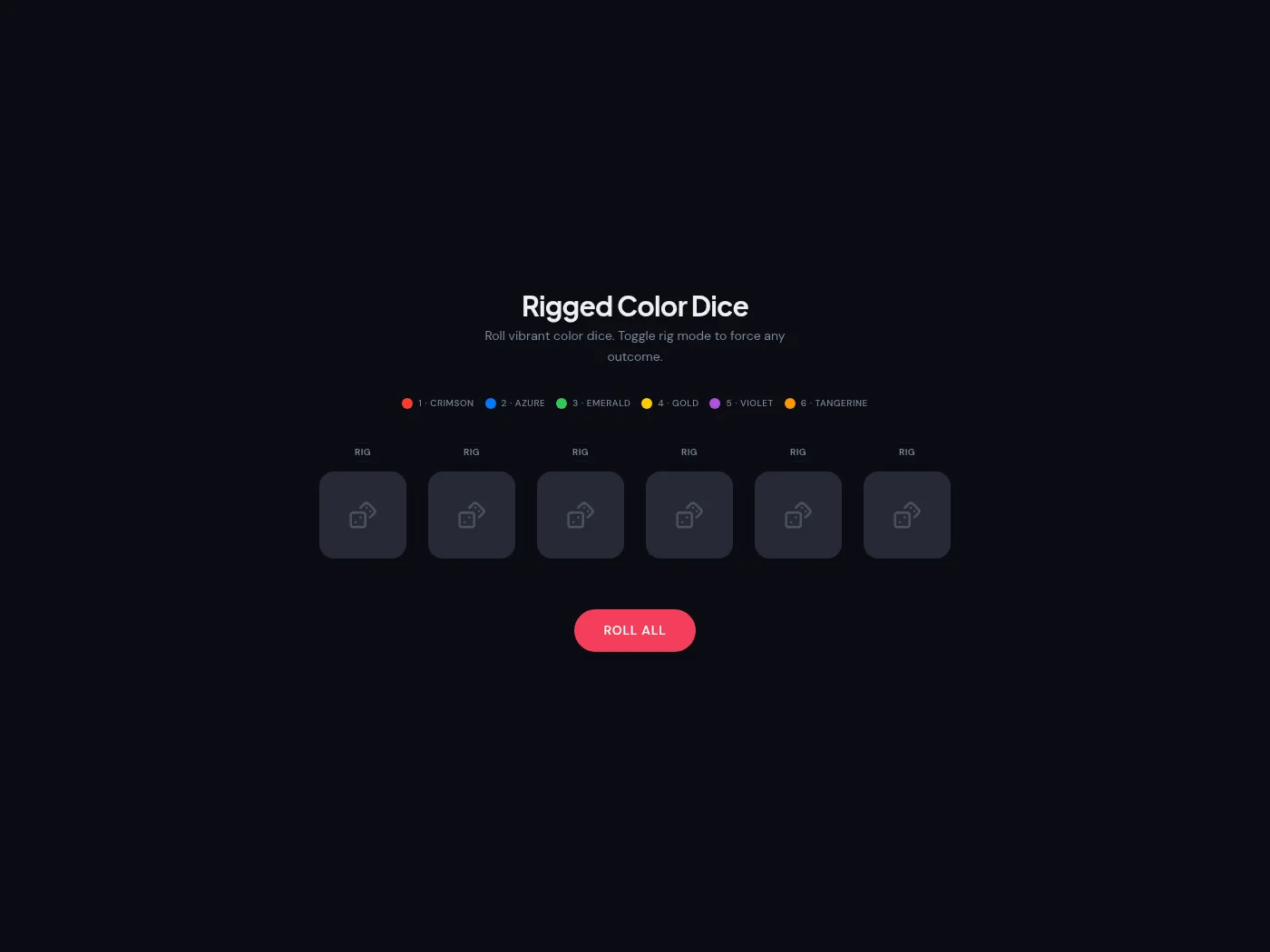 Rigged Color Dice