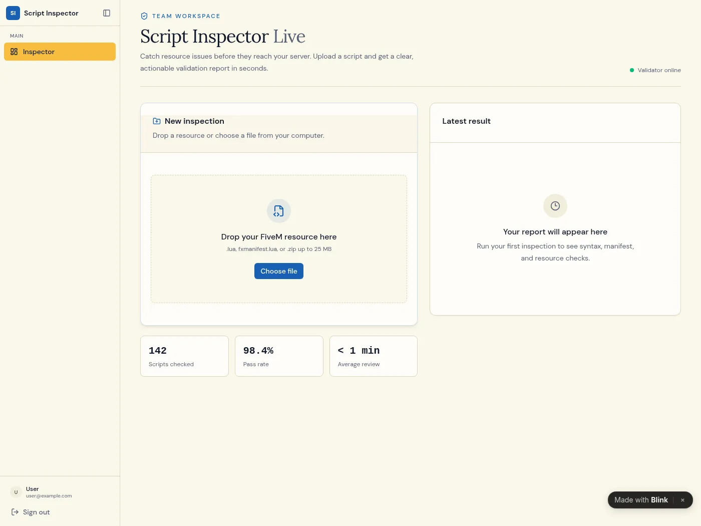Script Inspector Live