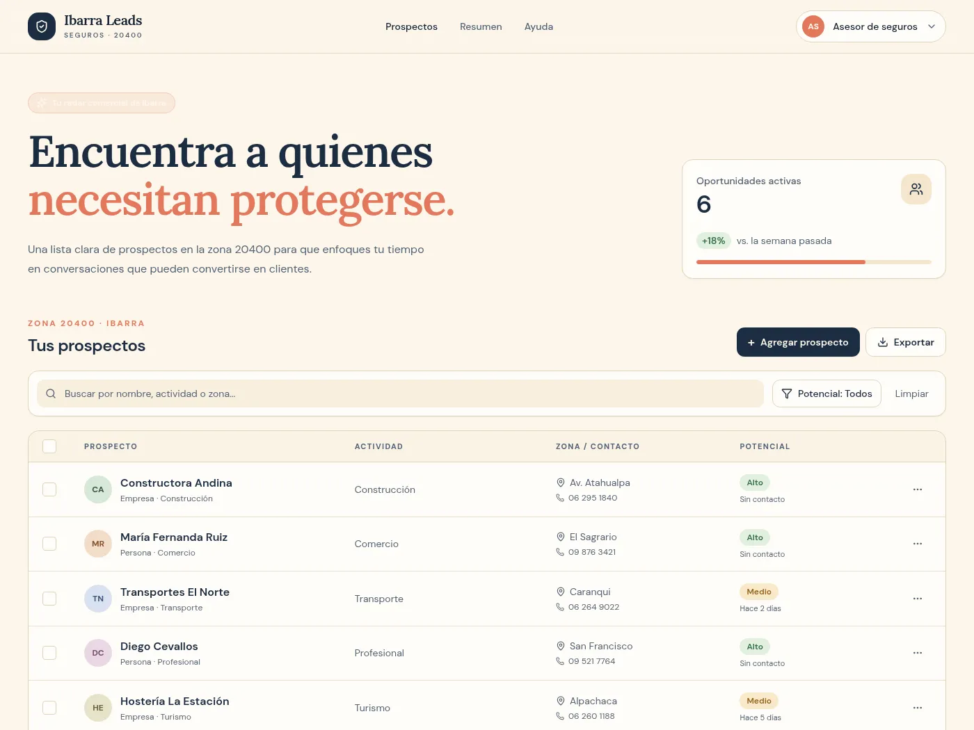 Ibarra Seguros Leads