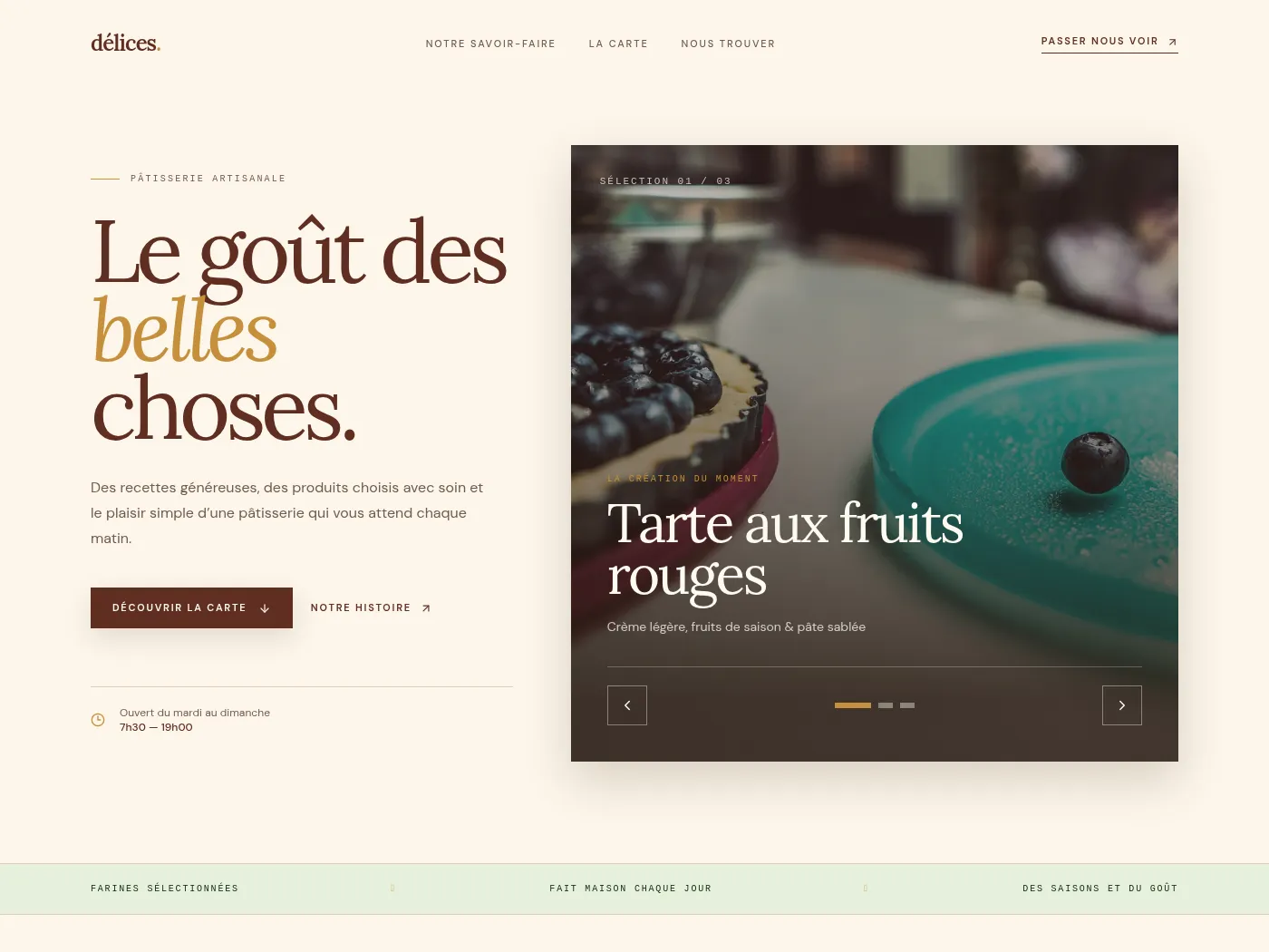 Délices Pâtisserie Site