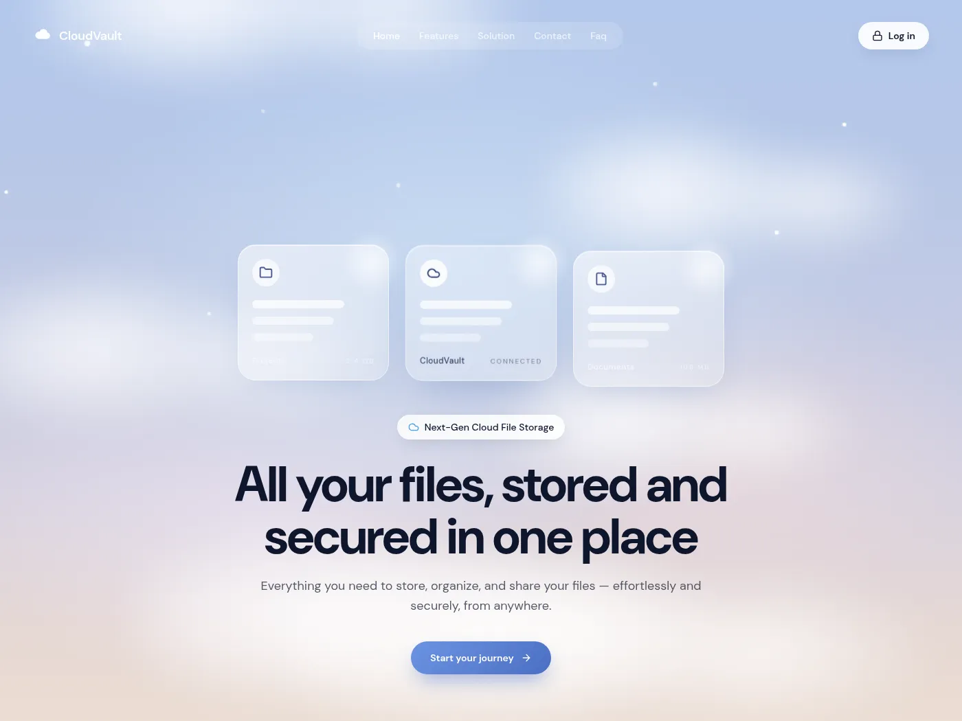 CloudVault Landing Page