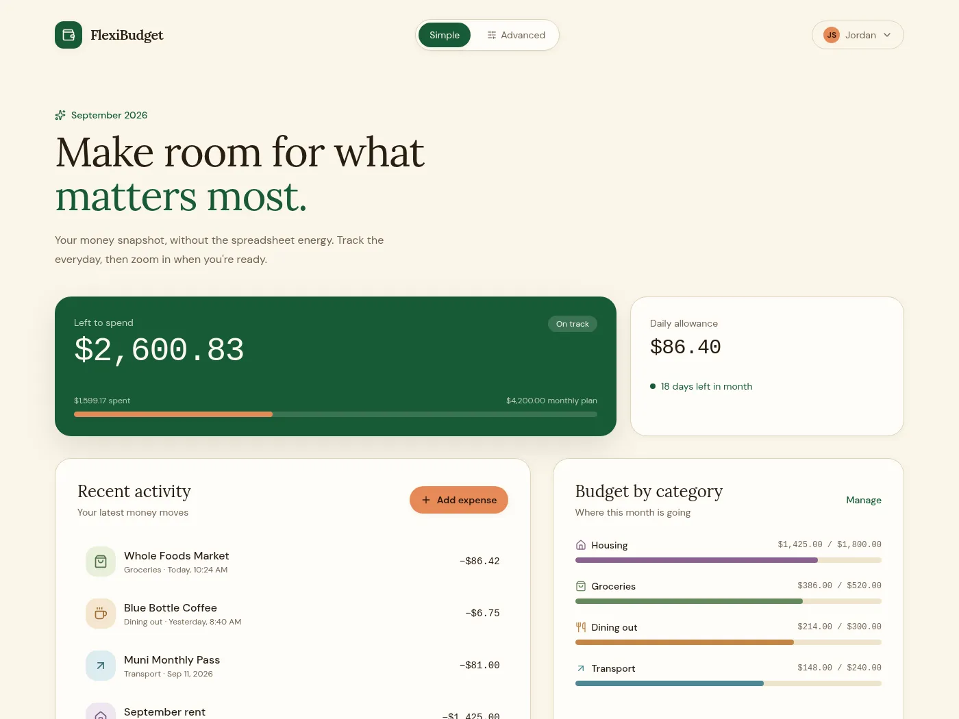 FlexiBudget Tracker