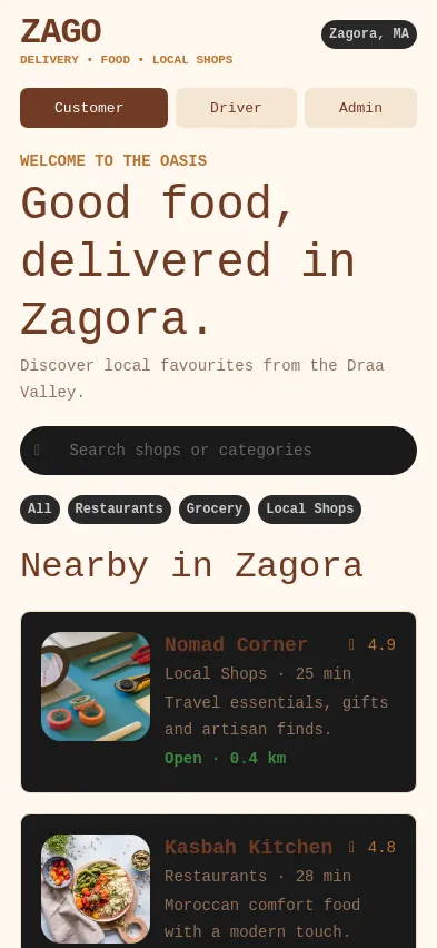 ZAGO Delivery Platform