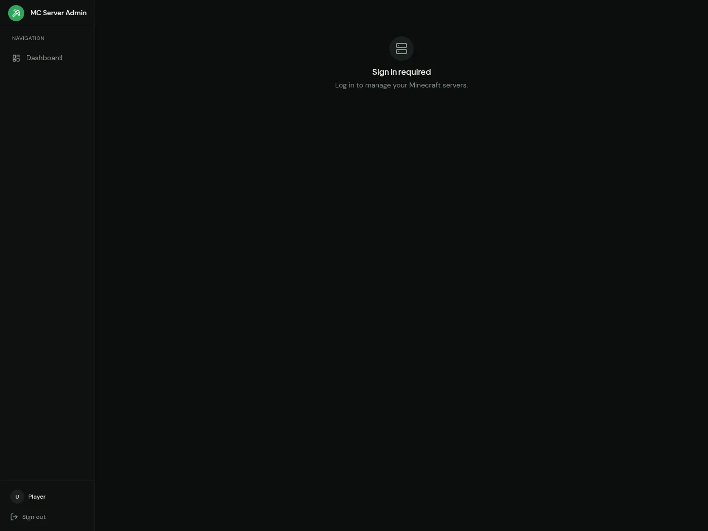 MC Server Admin Portal