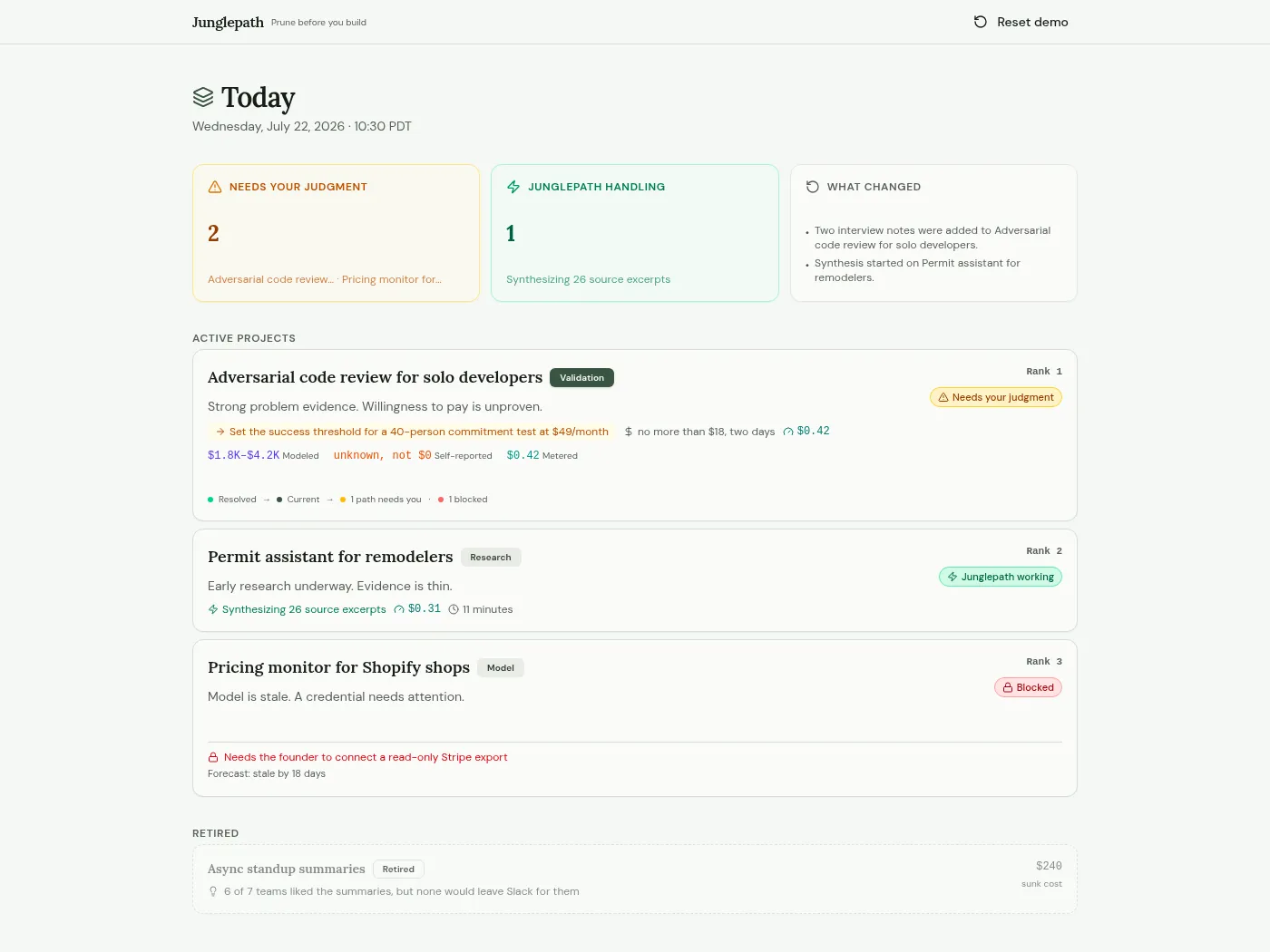 Junglepath Interactive Mockup