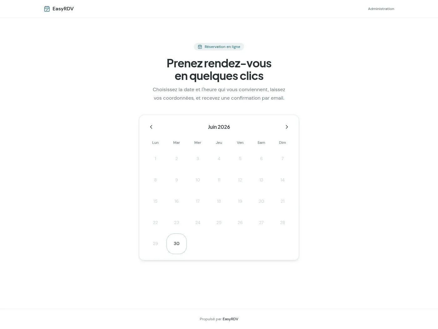EasyRDV Booking App