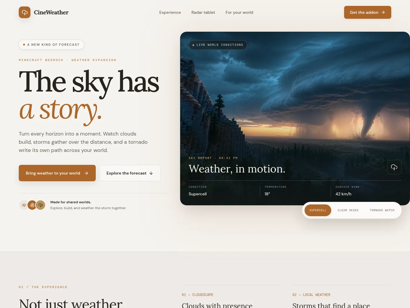 CineWeather Minecraft Addon