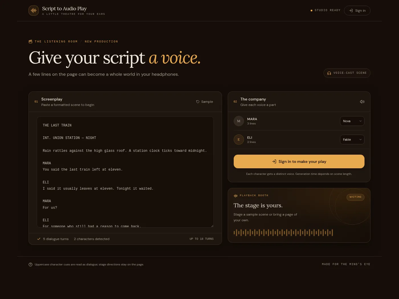 Script2AudioPlay