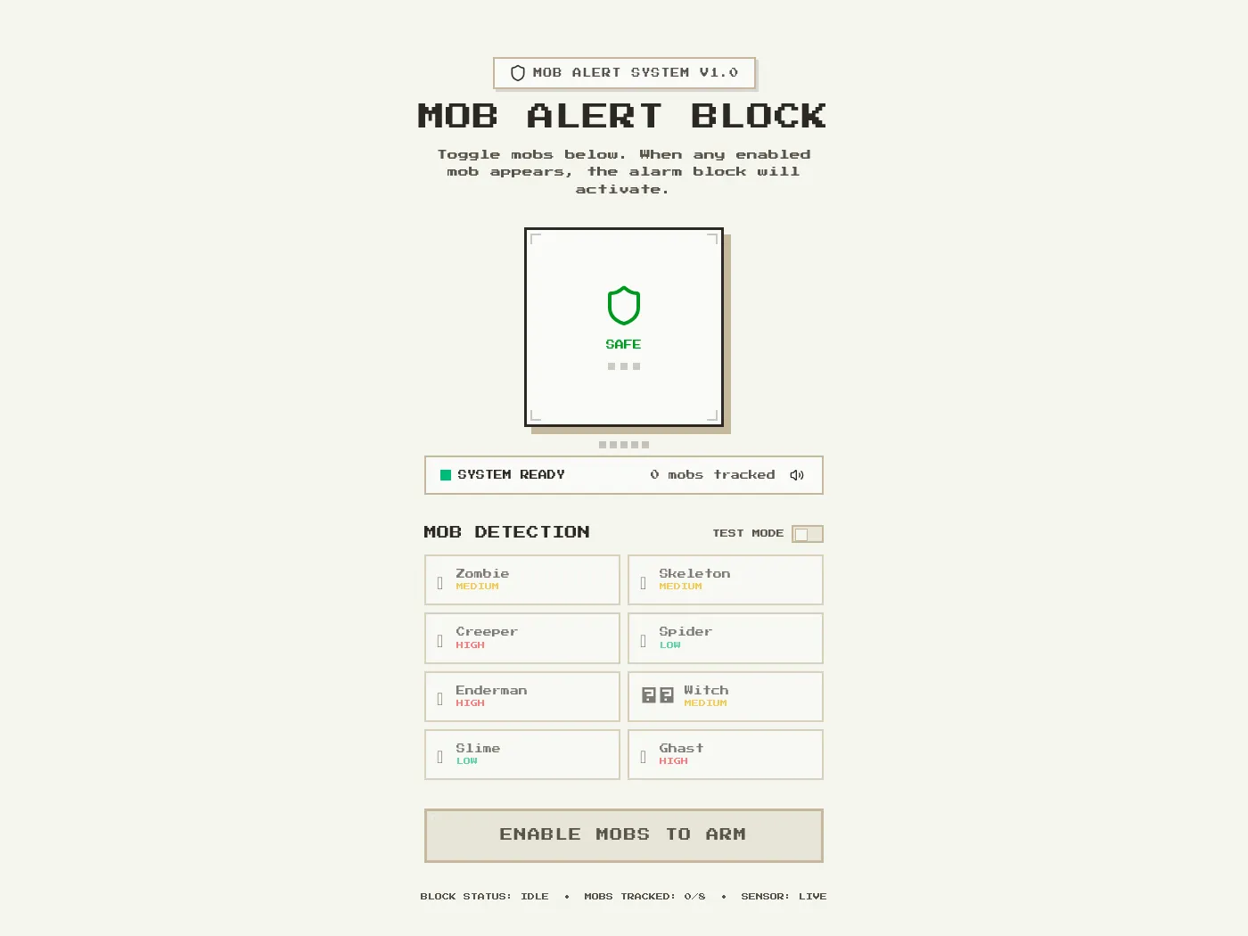 Mob Alert Block