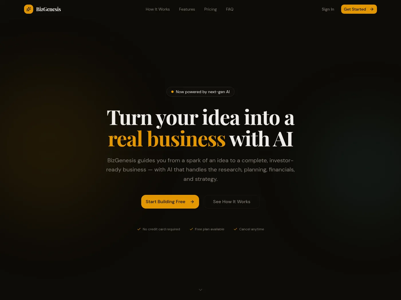 BizGenesis Landing Page