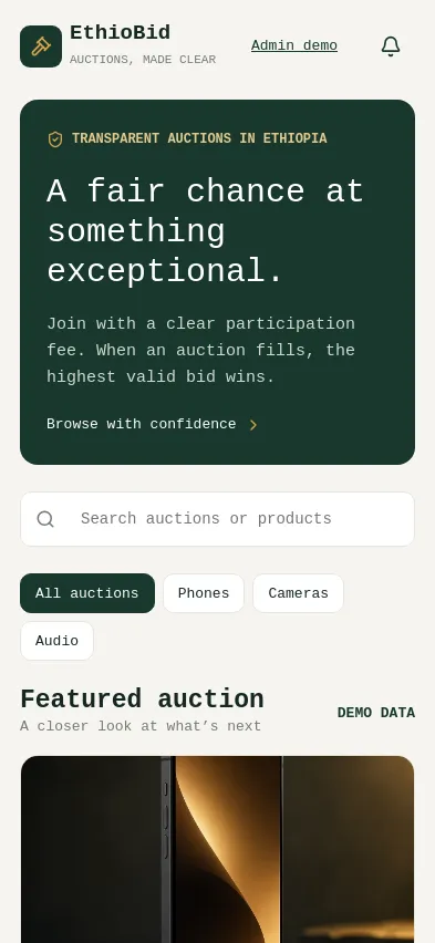 EthioBid Mobile Auction