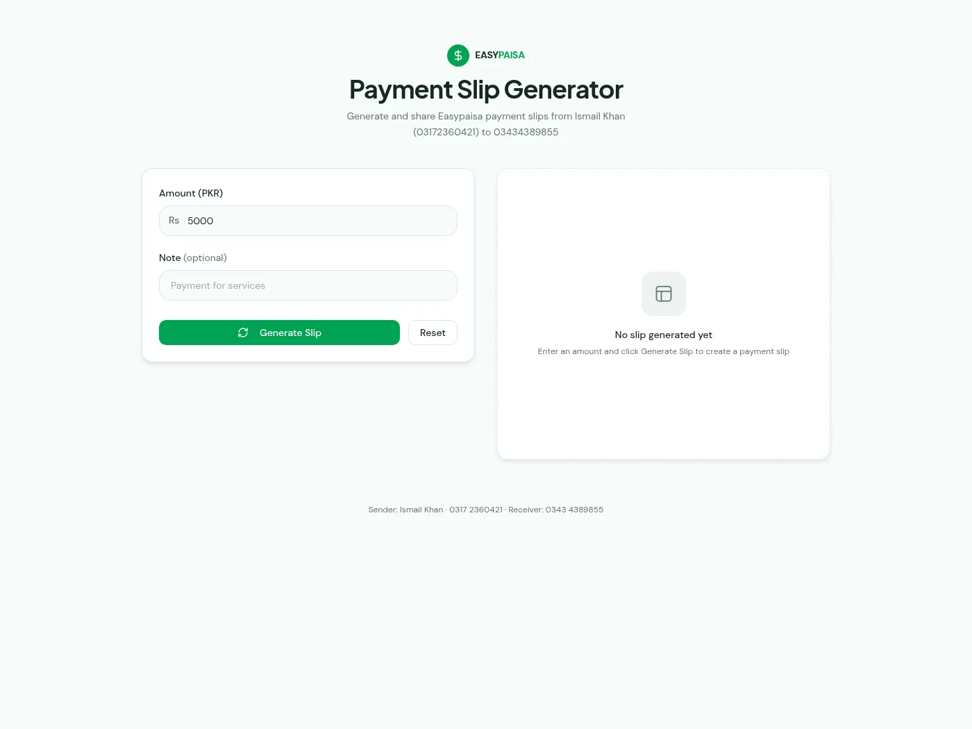 Easypaisa Slip Sender