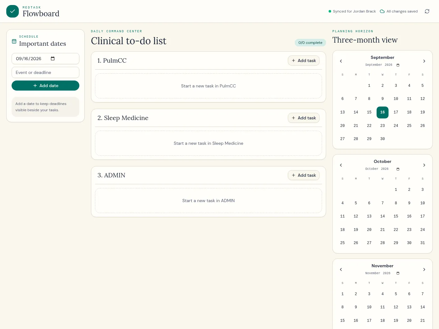 MedTask Flowboard