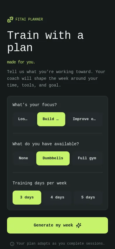 FitAI Planner