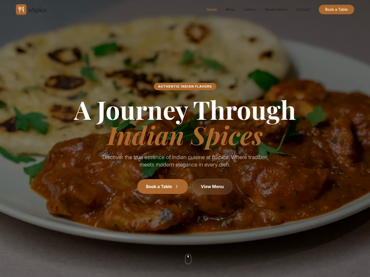 6Spice Restaurant Web