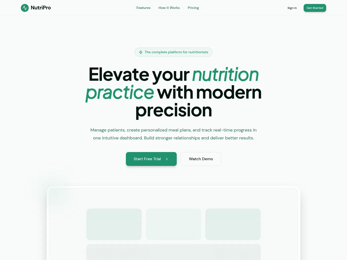 NutriPro Dashboard