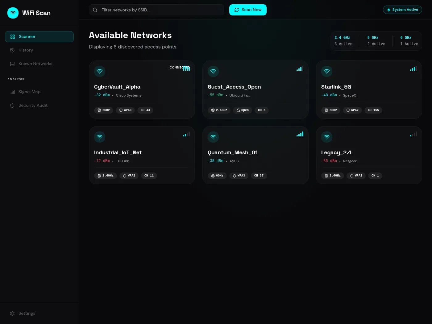 WiFi Scan Explorer