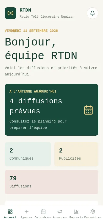 RTDN Diffusion Mobile