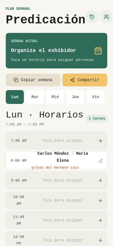 Predicación Scheduler Móvil