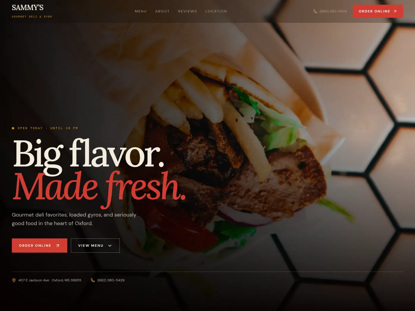 Sammy’s Gourmet Web Experience