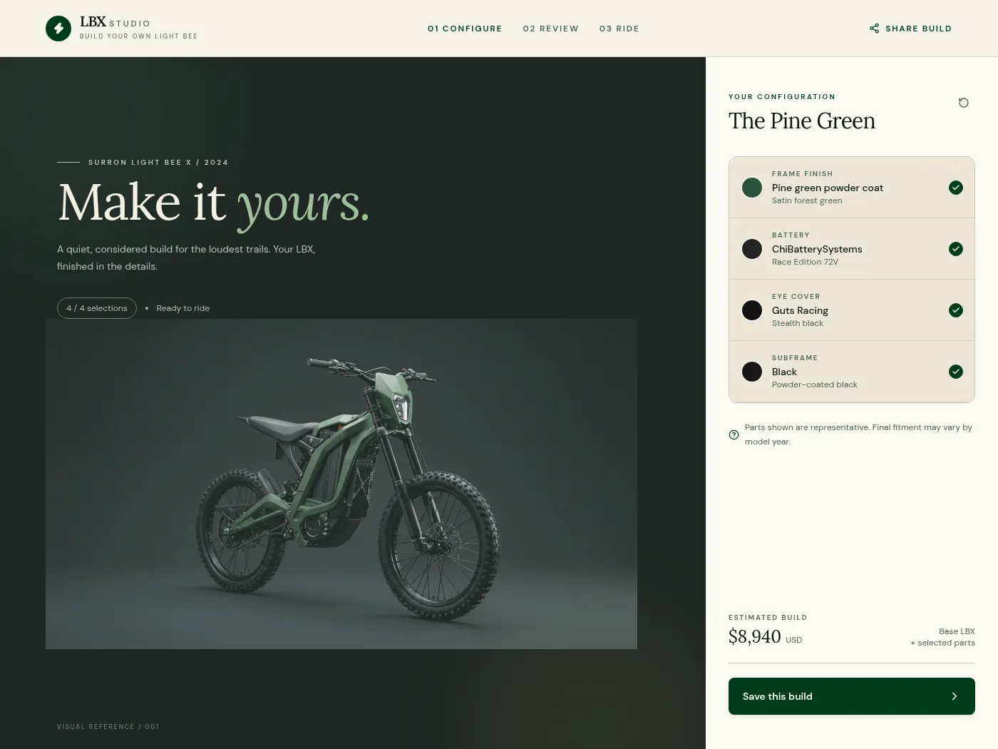 Pine Green Surron Builder