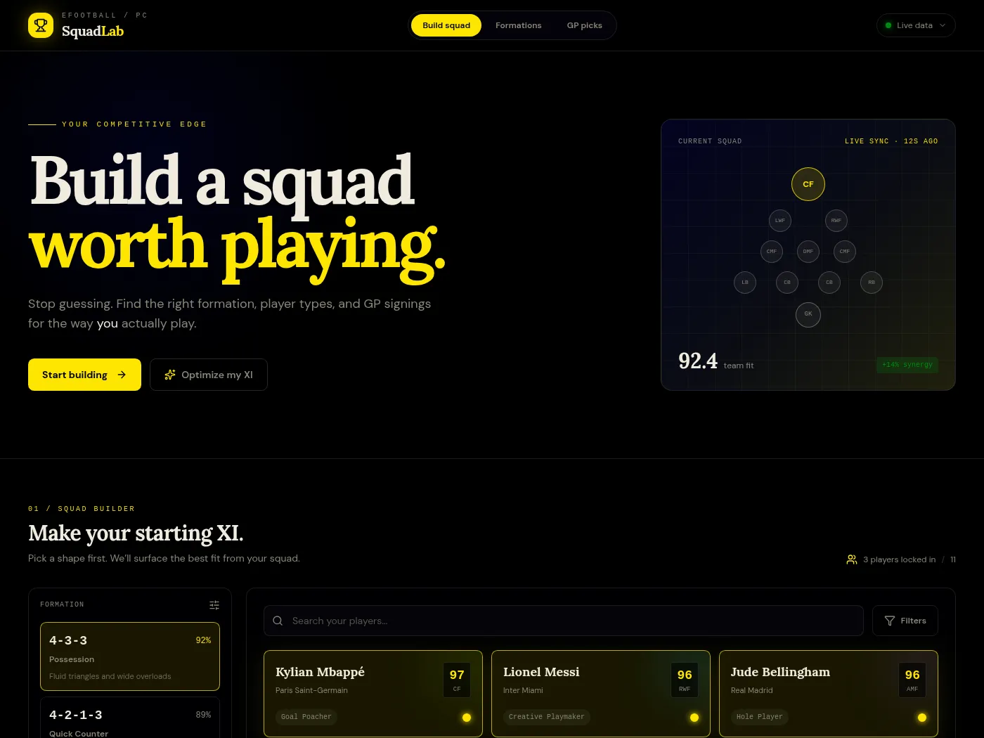 eFootball Team Builder