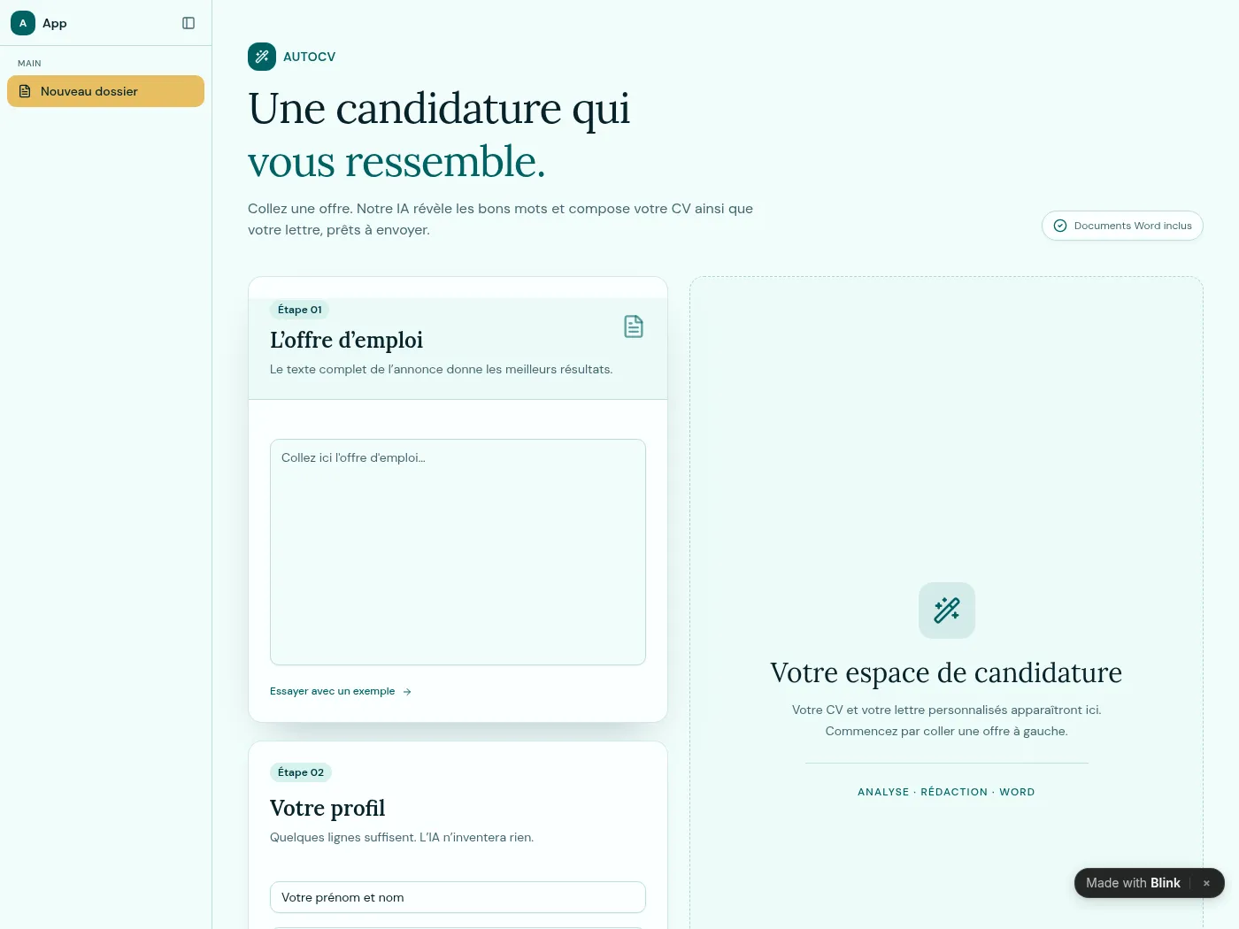 AutoCV & Lettre SaaS