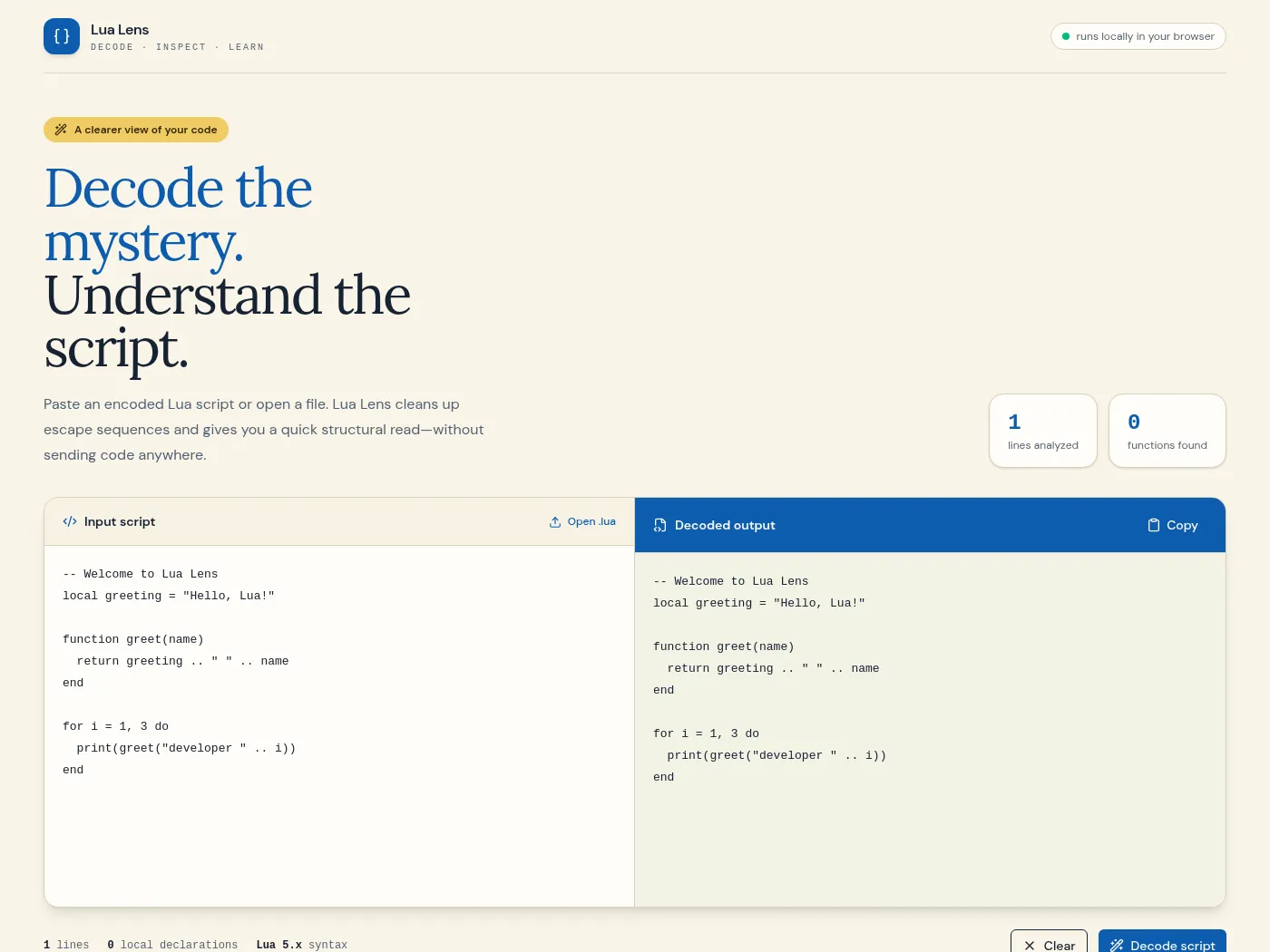 Lua Script Decoder