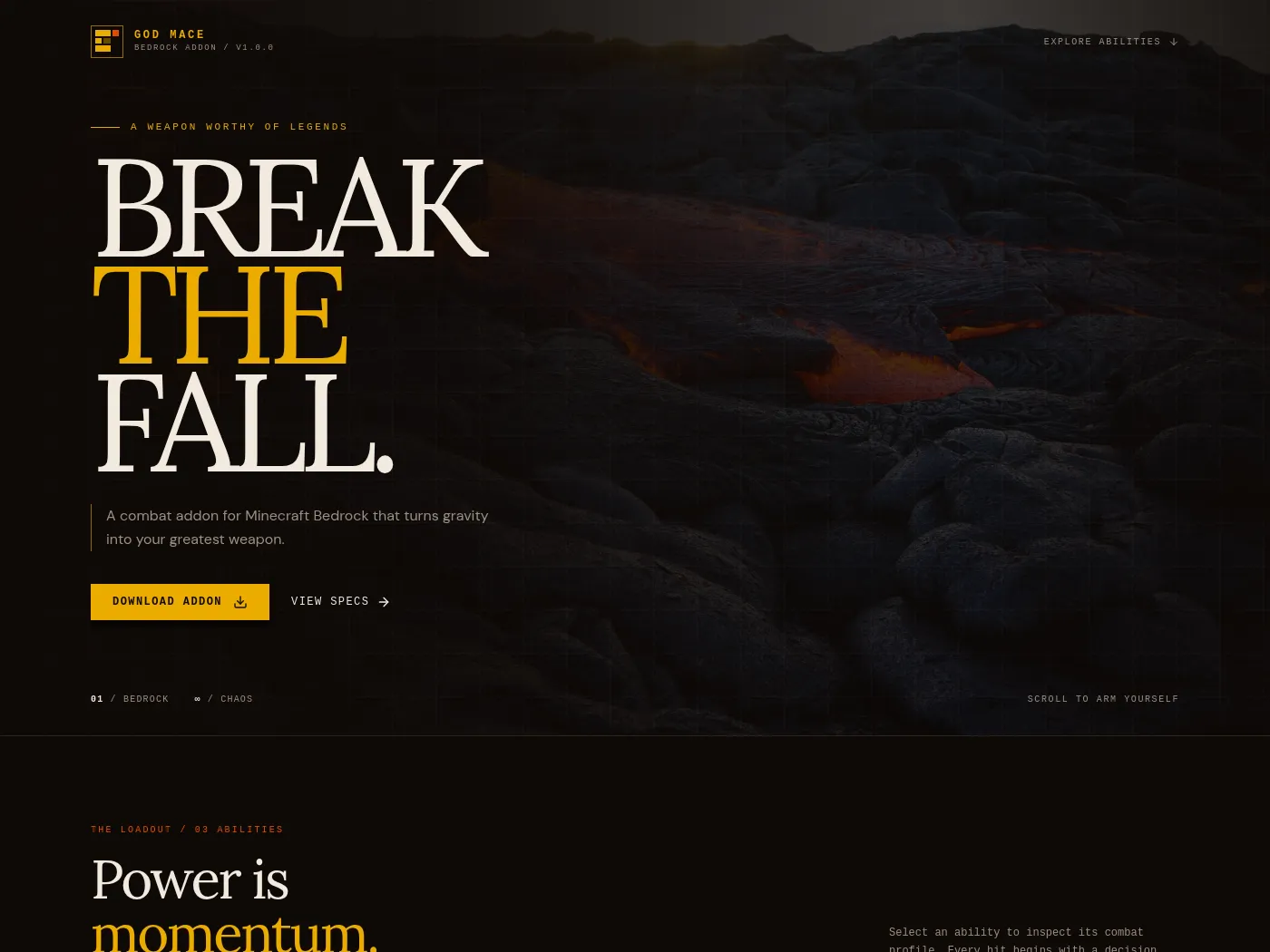 God Mace Minecraft Addon