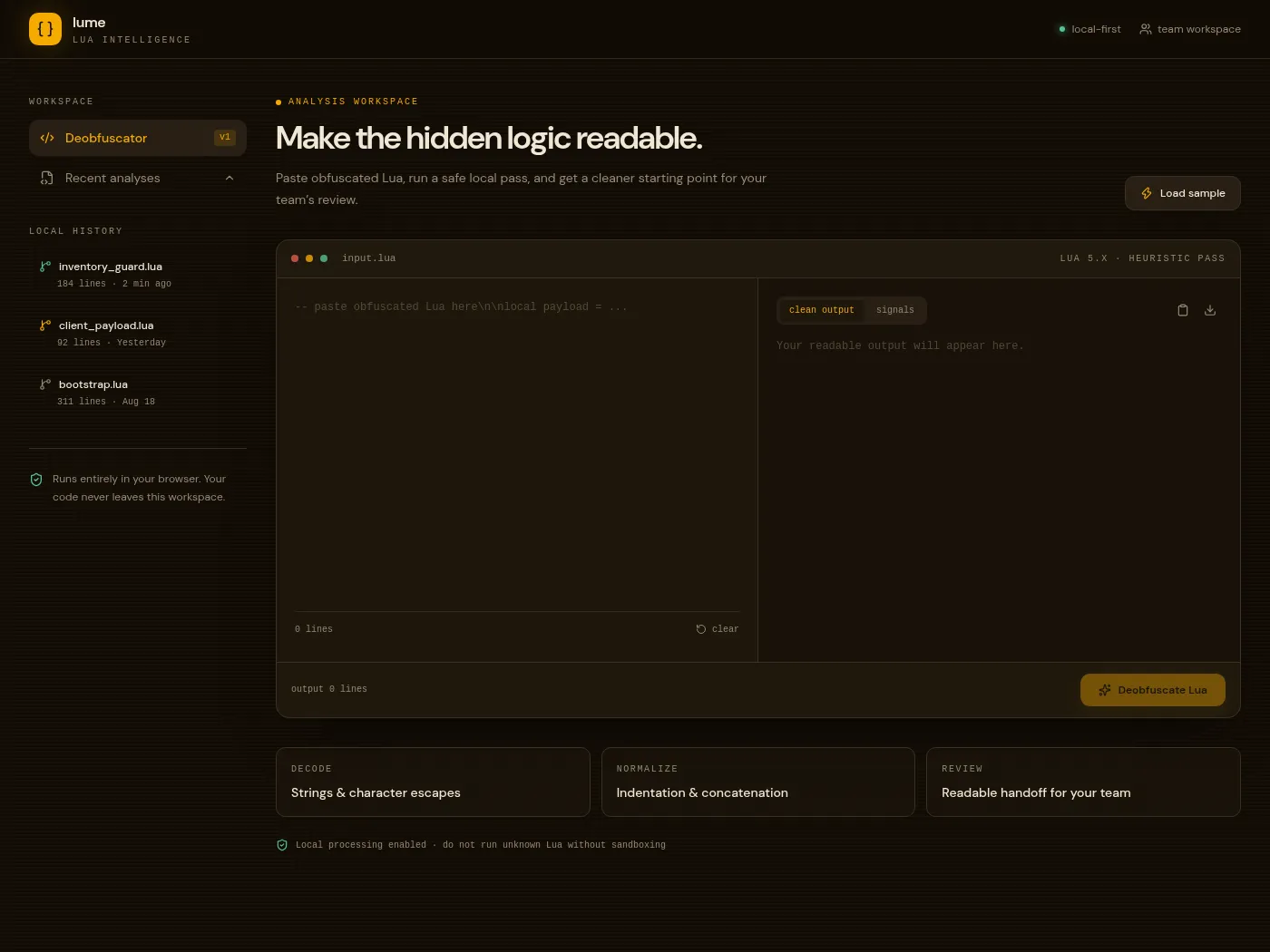 Lua Deobfuscator Web App