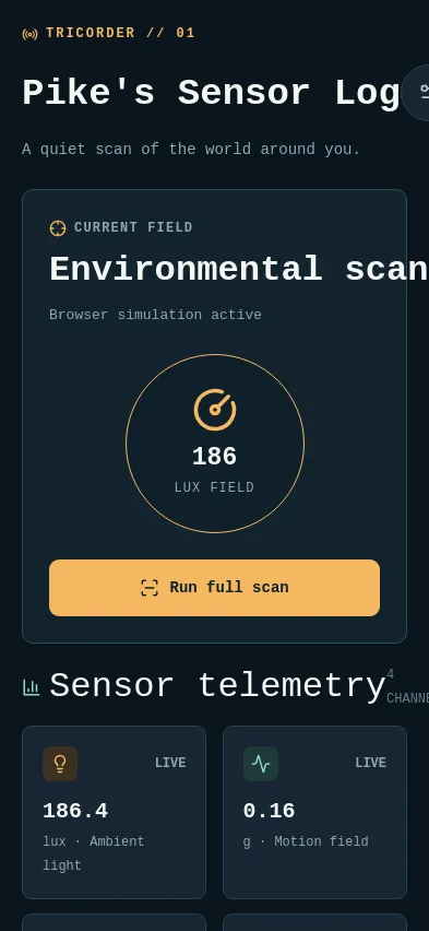 Tricorder Sensor Logger