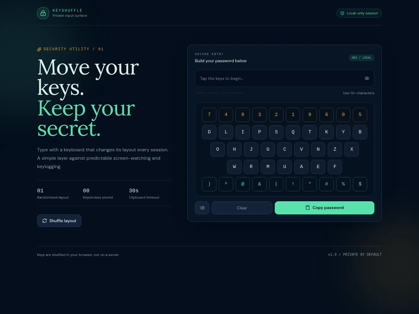 Password Keyboard Shuffle