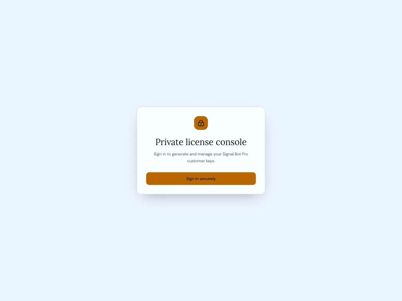 Signal Bot License Manager