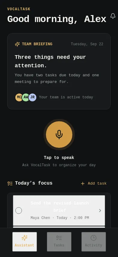 VocalTask AI Assistant
