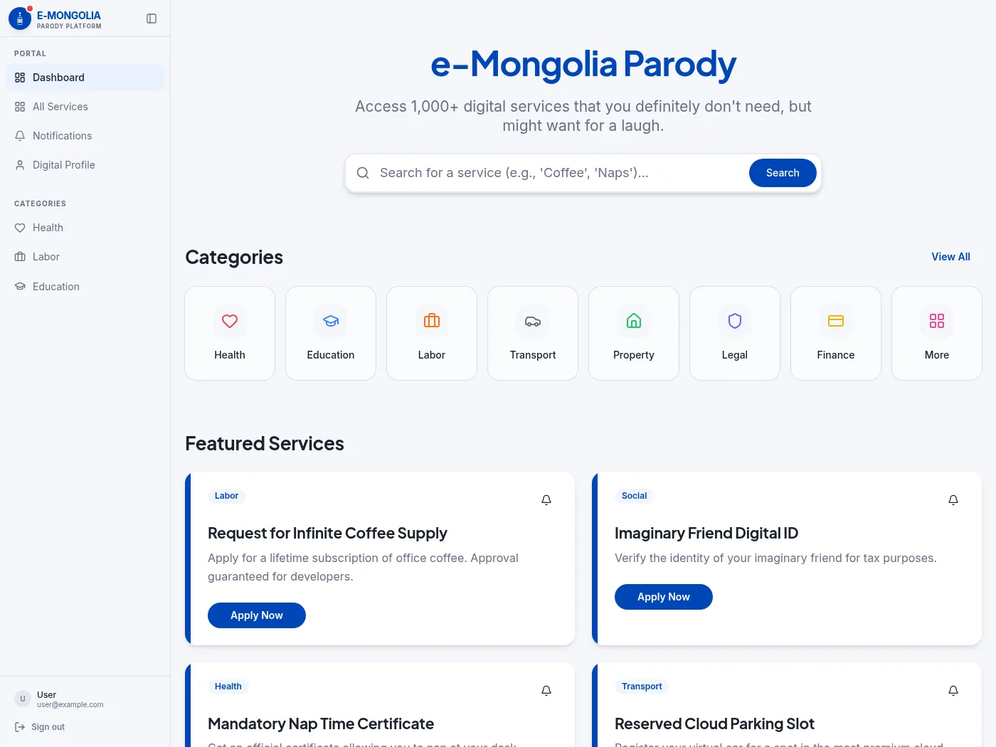 e-Mongolia Parody App