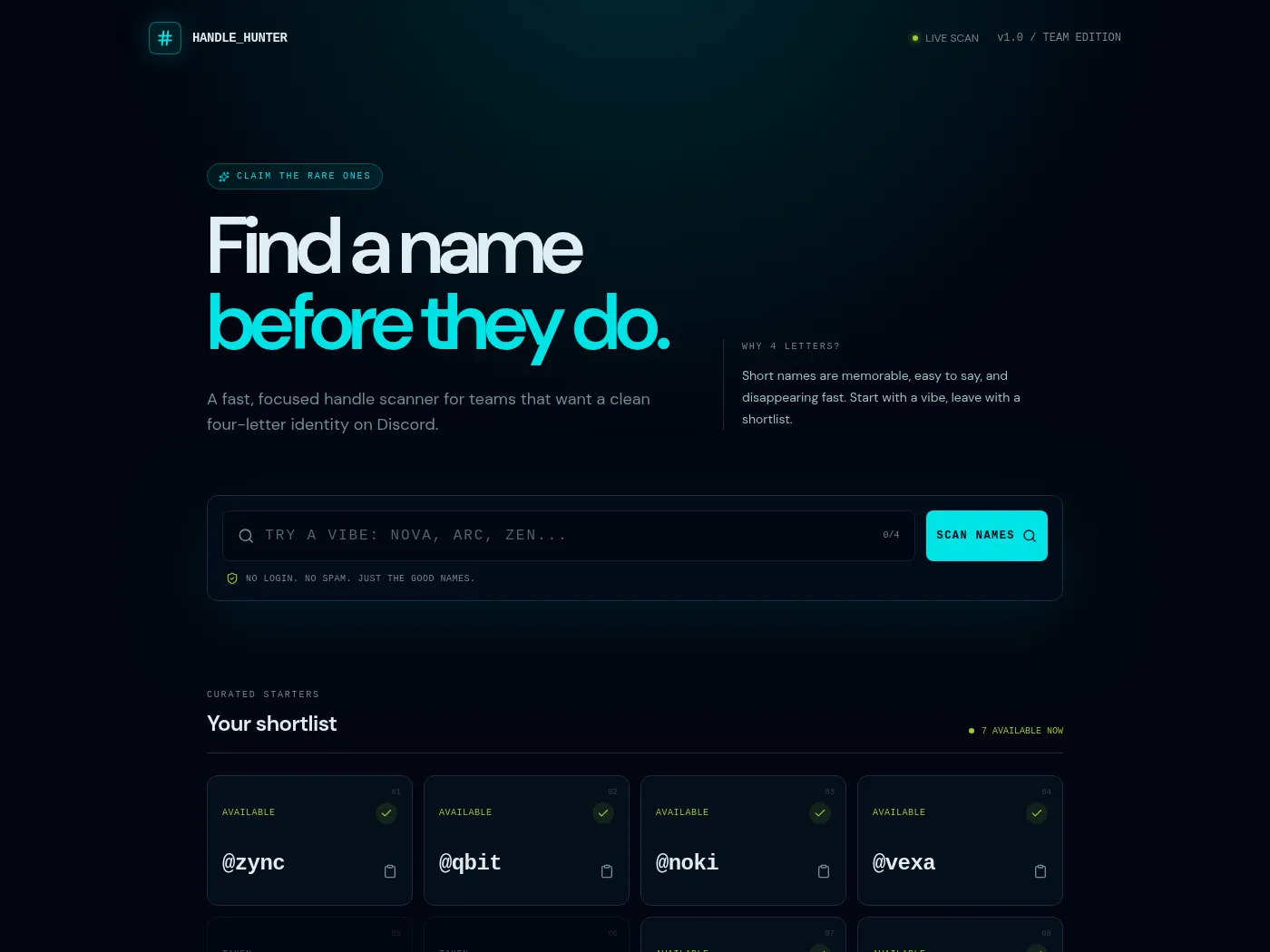 Discord Handle Hunter