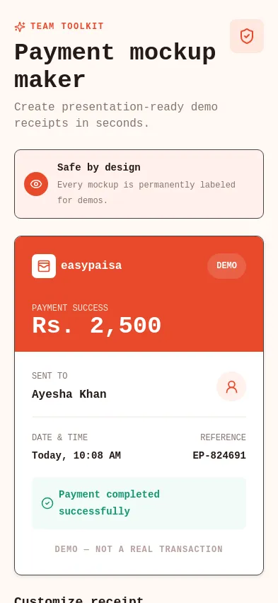 Easypaisa Mockup Maker