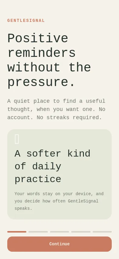 GentleSignal Affirmation App