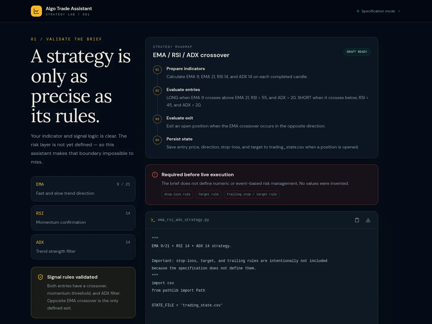 Algo Trade Assistant