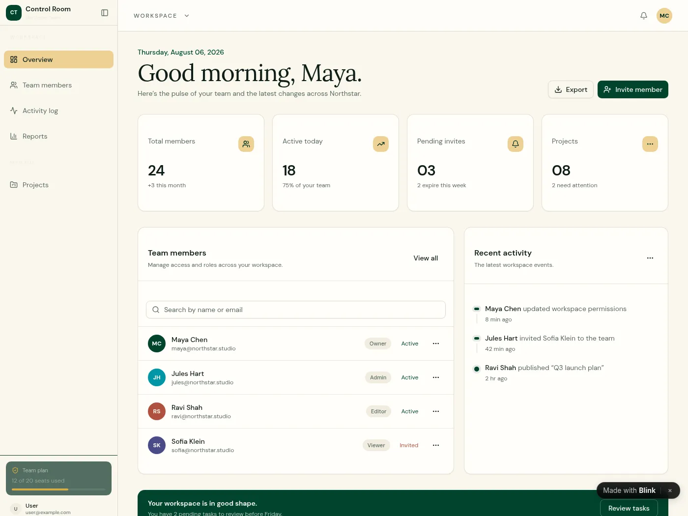 Sleek Admin Dashboard