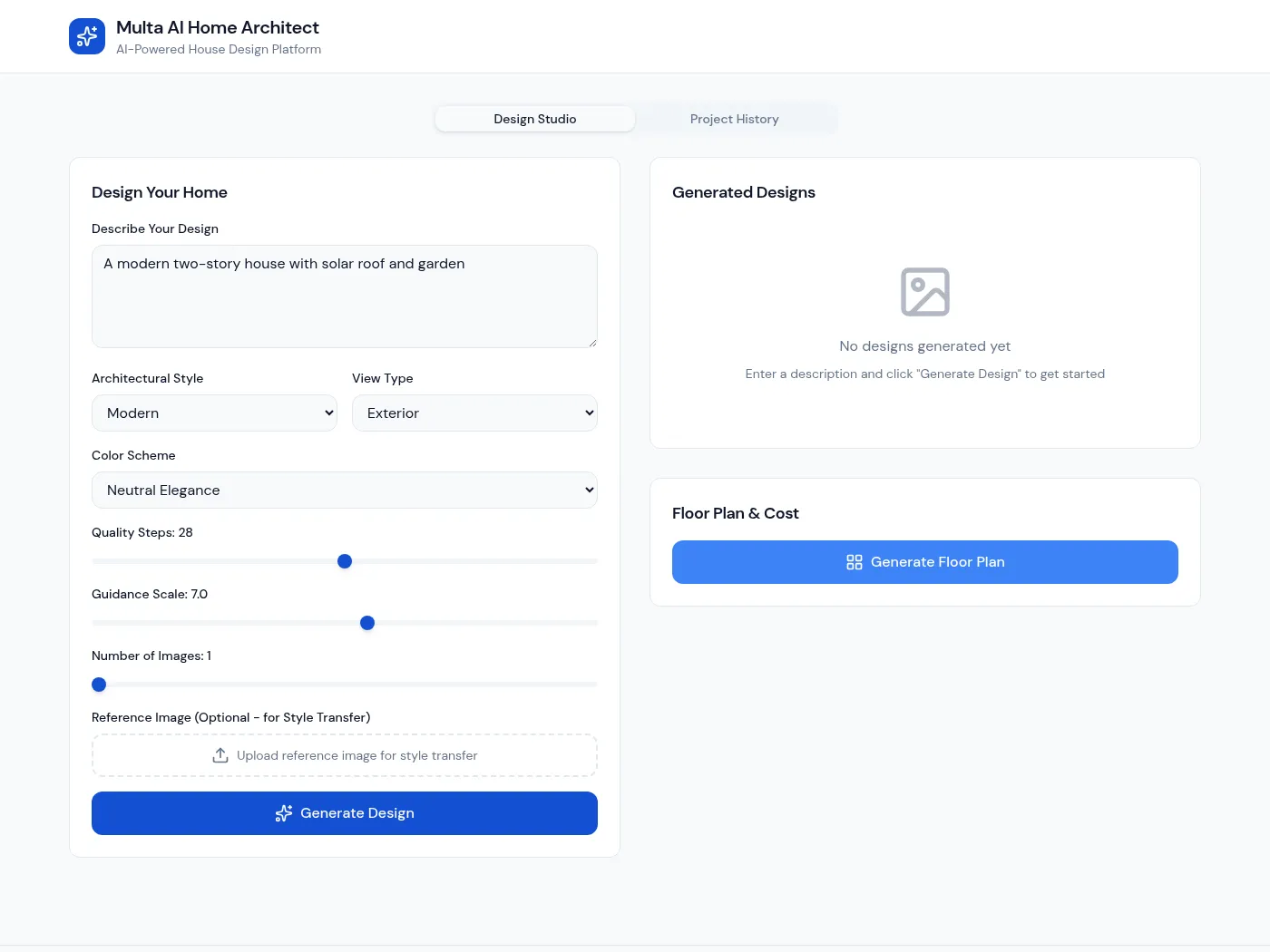 Multa AI Home Architect: AI-Powered House Design Platform