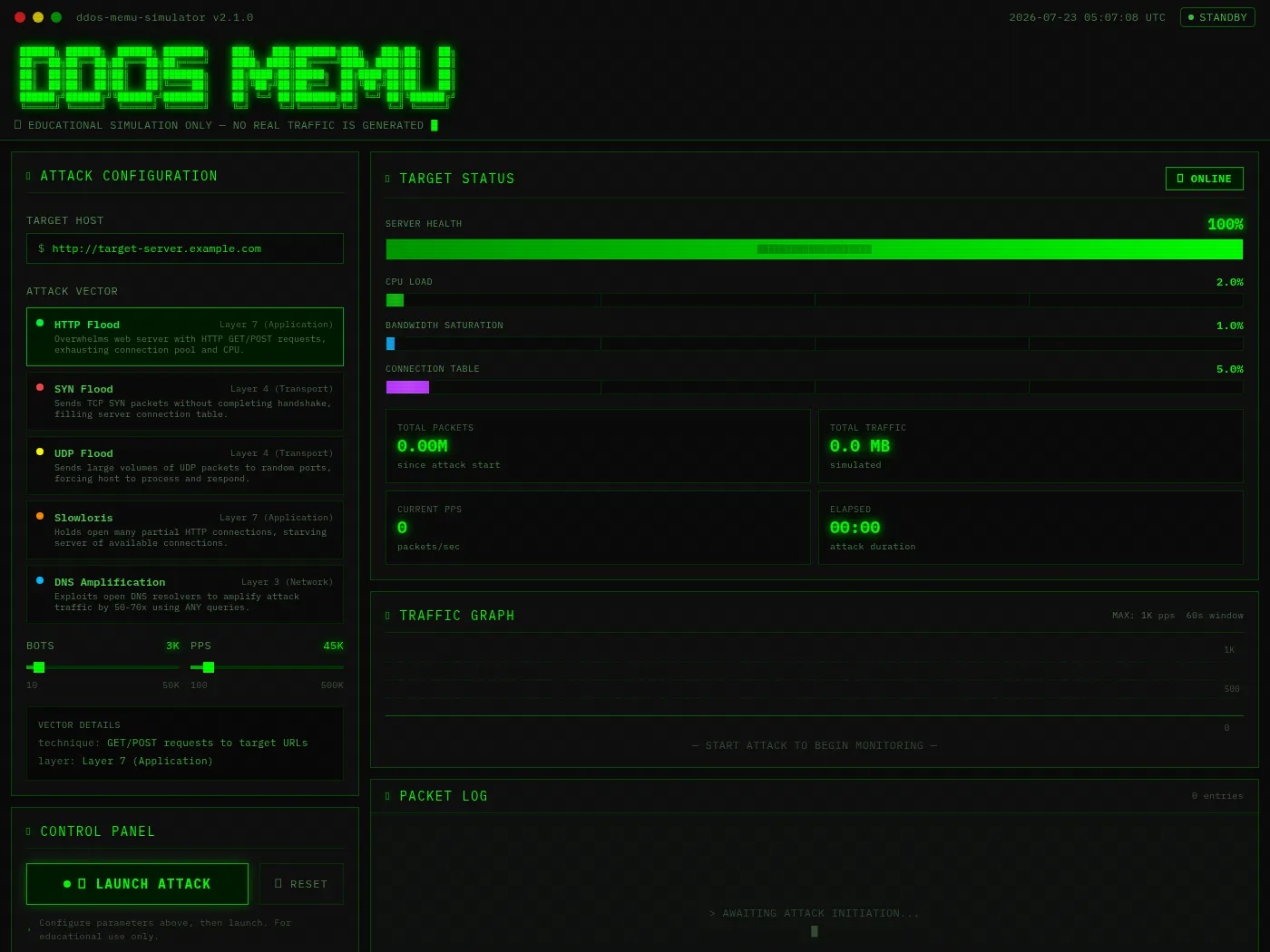 DDoS Memu Simulator