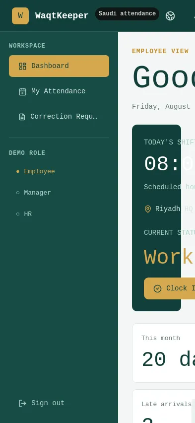 WaqtKeeper Attendance App