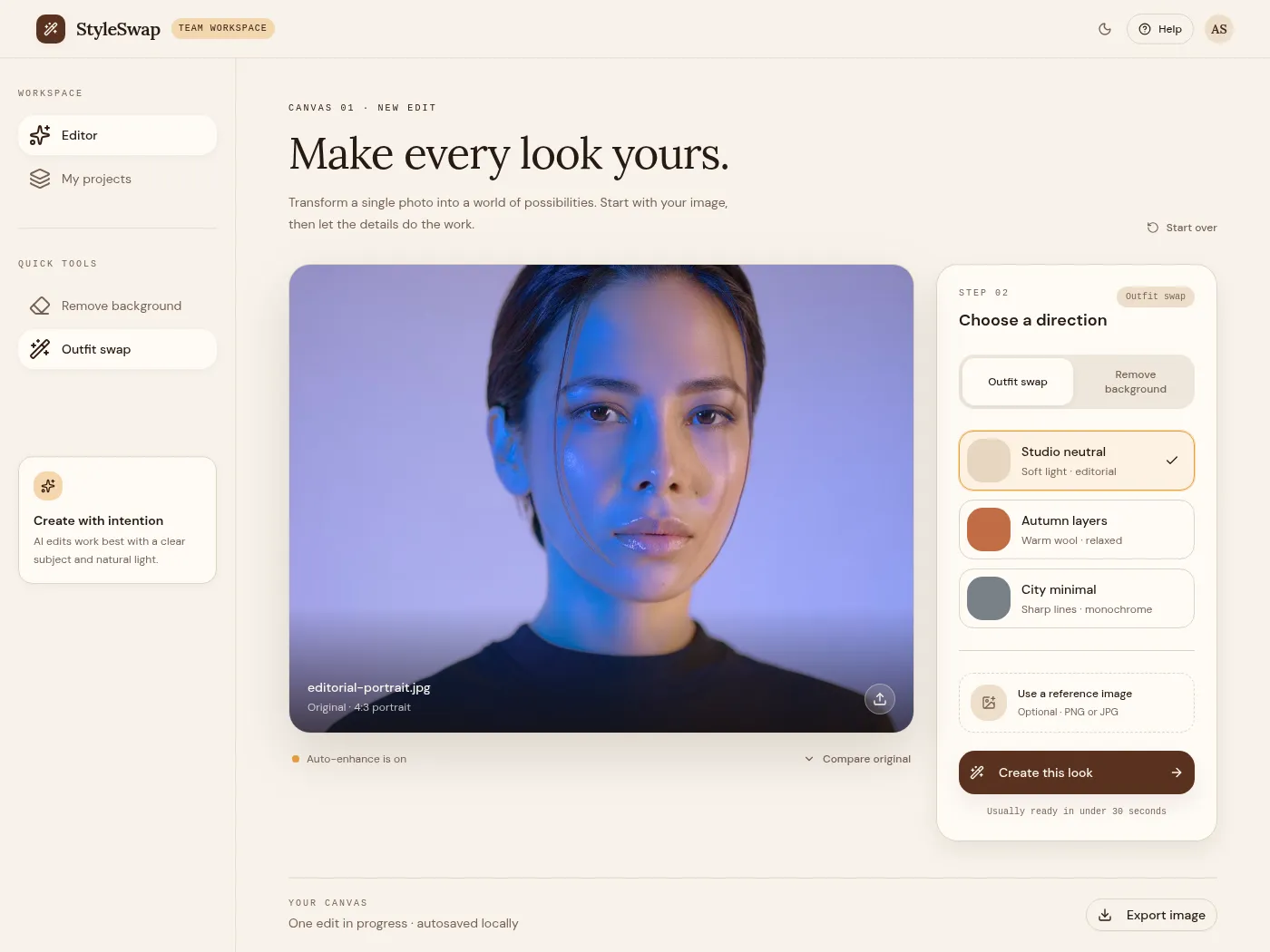StyleSwap AI Editor