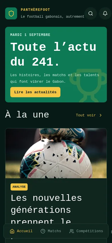 PanthèreFoot Gabon App