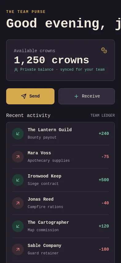 LARP Event Wallet