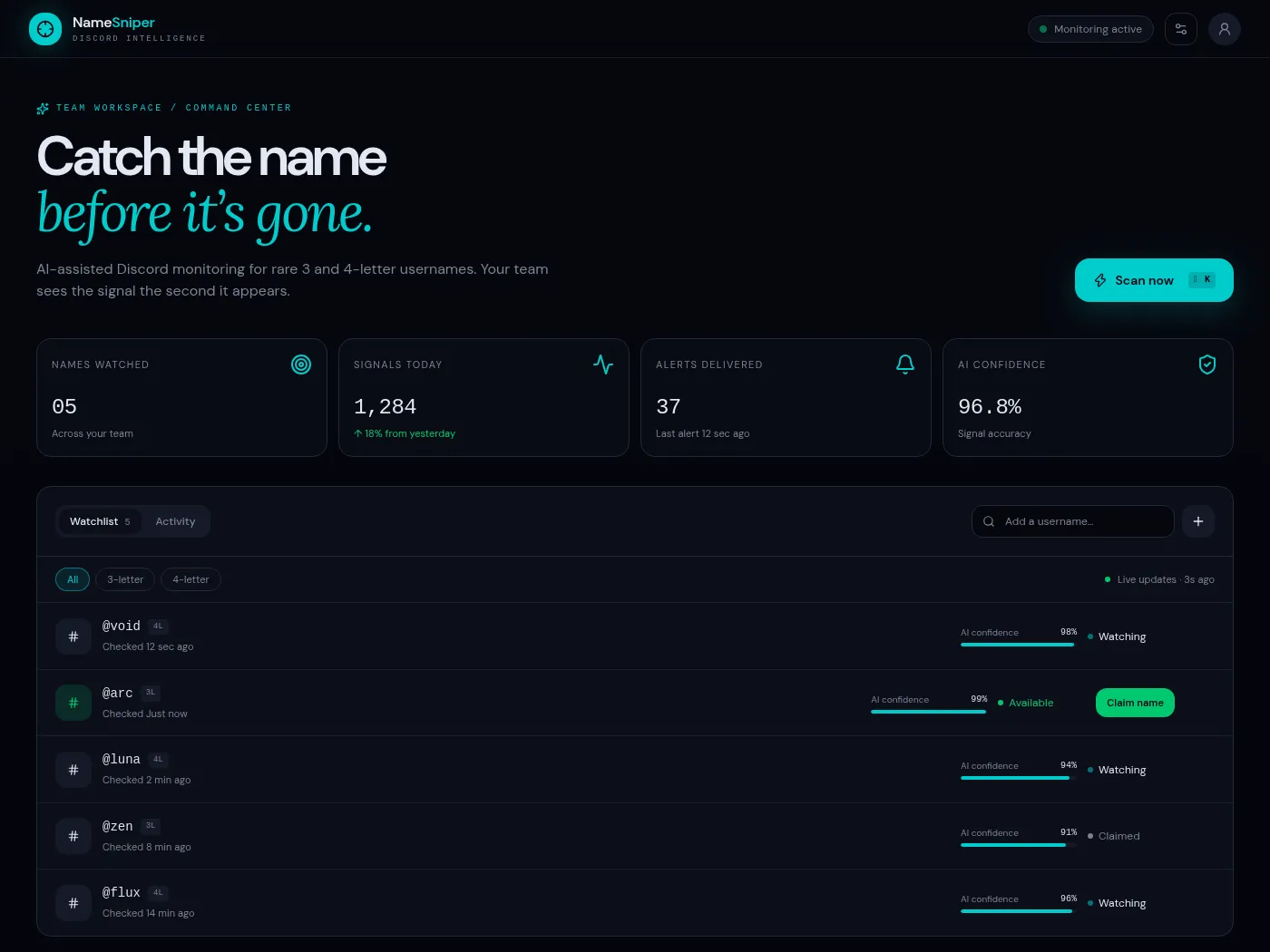 Discord NameSniper AI