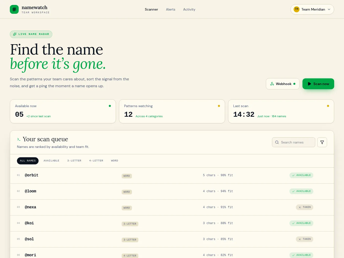 Discord Name Scanner